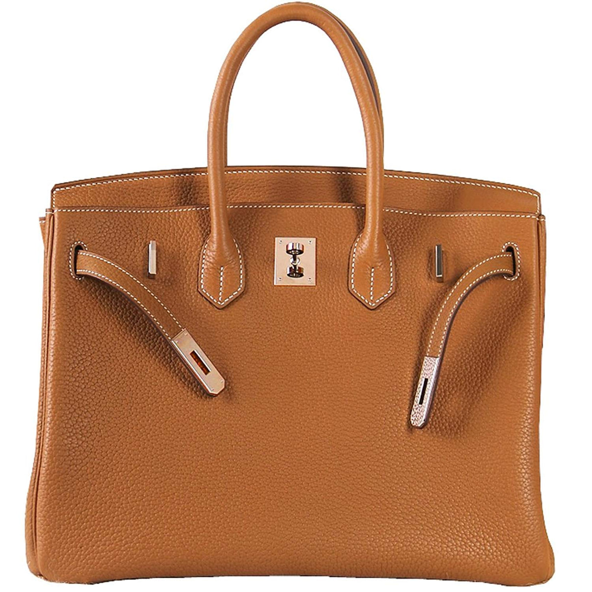 Erin Leather Padlock Handbag - Gold Hardware 35 cm – HandbagCrave UK